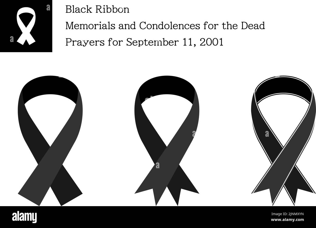 Black ribbon mourning Stock Vector Images - Alamy