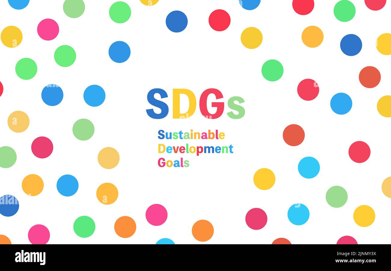 Dots and letters in the image colors of the SDGs Stock Vector Image ...