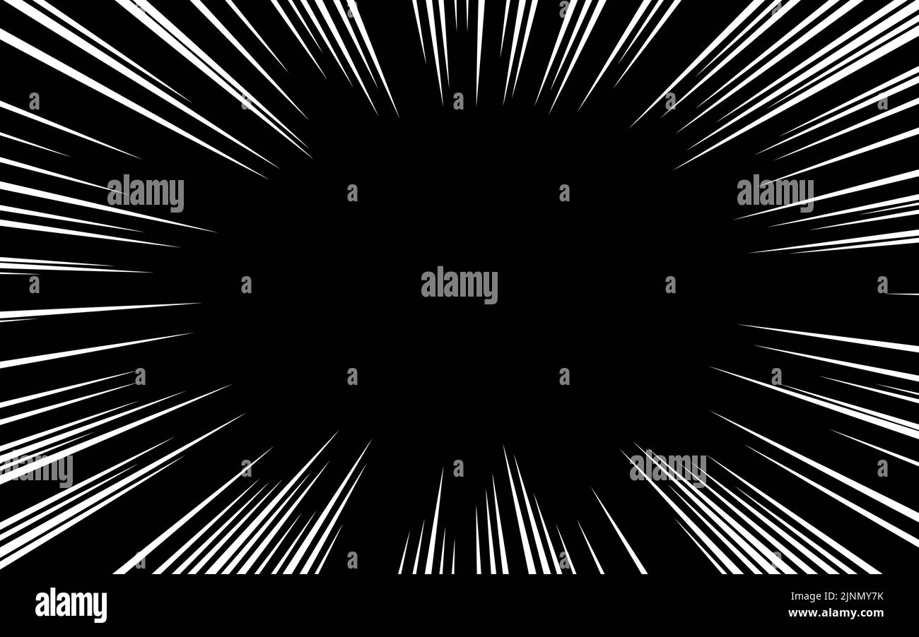 White concentration line on black background (effect line Stock Vector ...