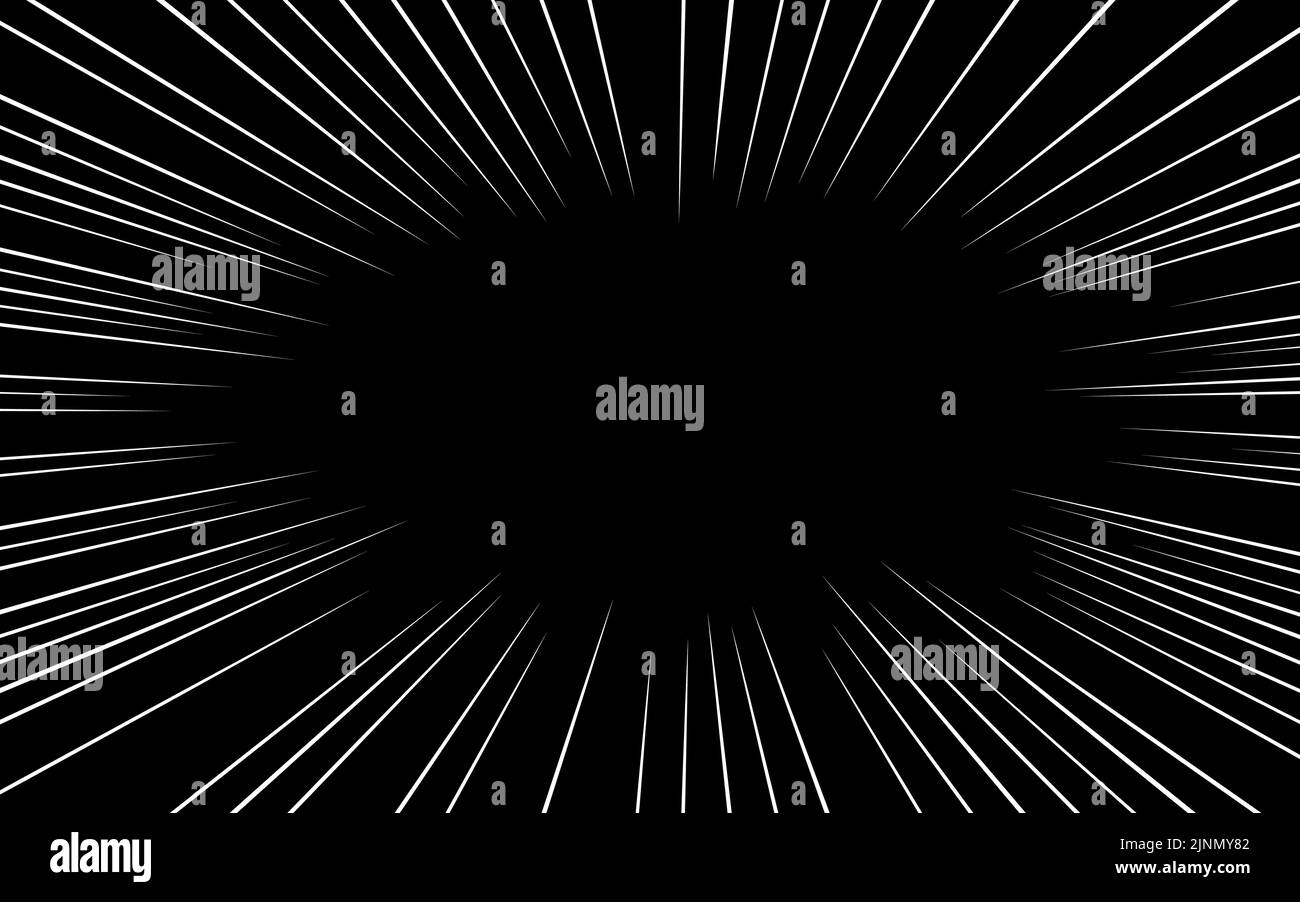 White concentration line on black background (effect line Stock Vector ...