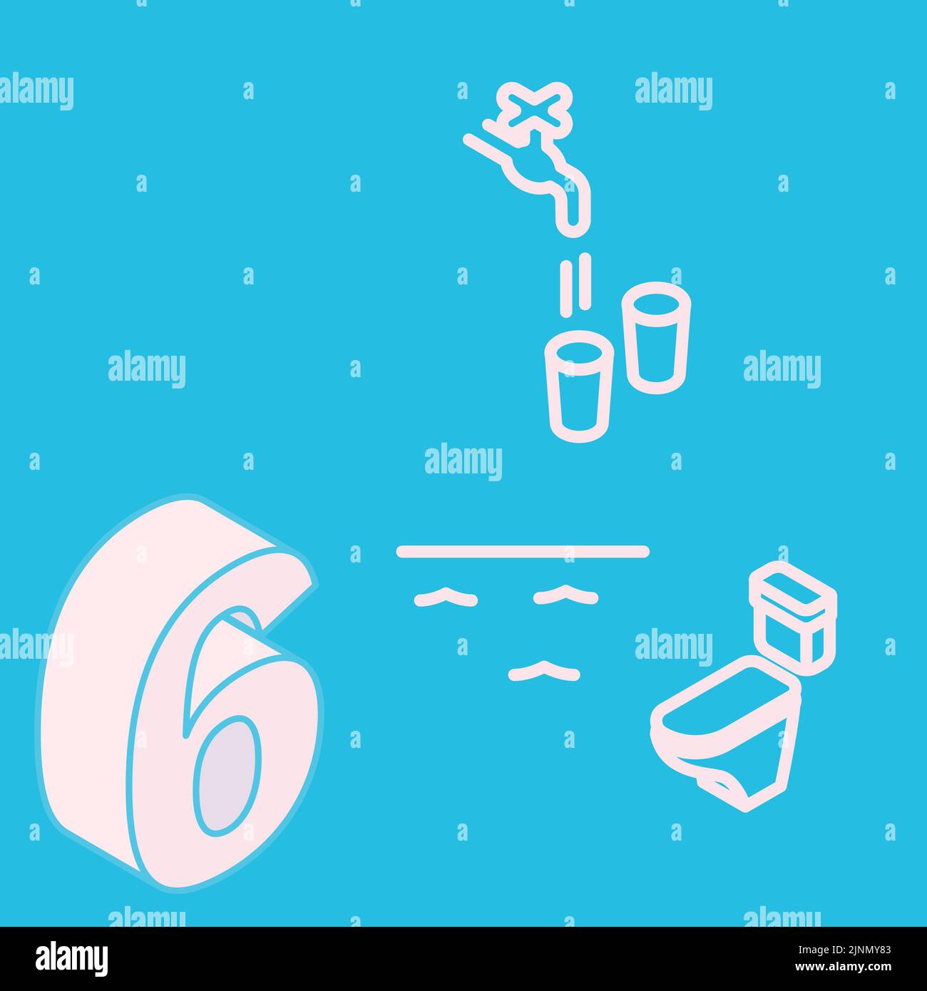 SDGs Goal 6, Clean water and sanitation Stock Vector Image & Art - Alamy