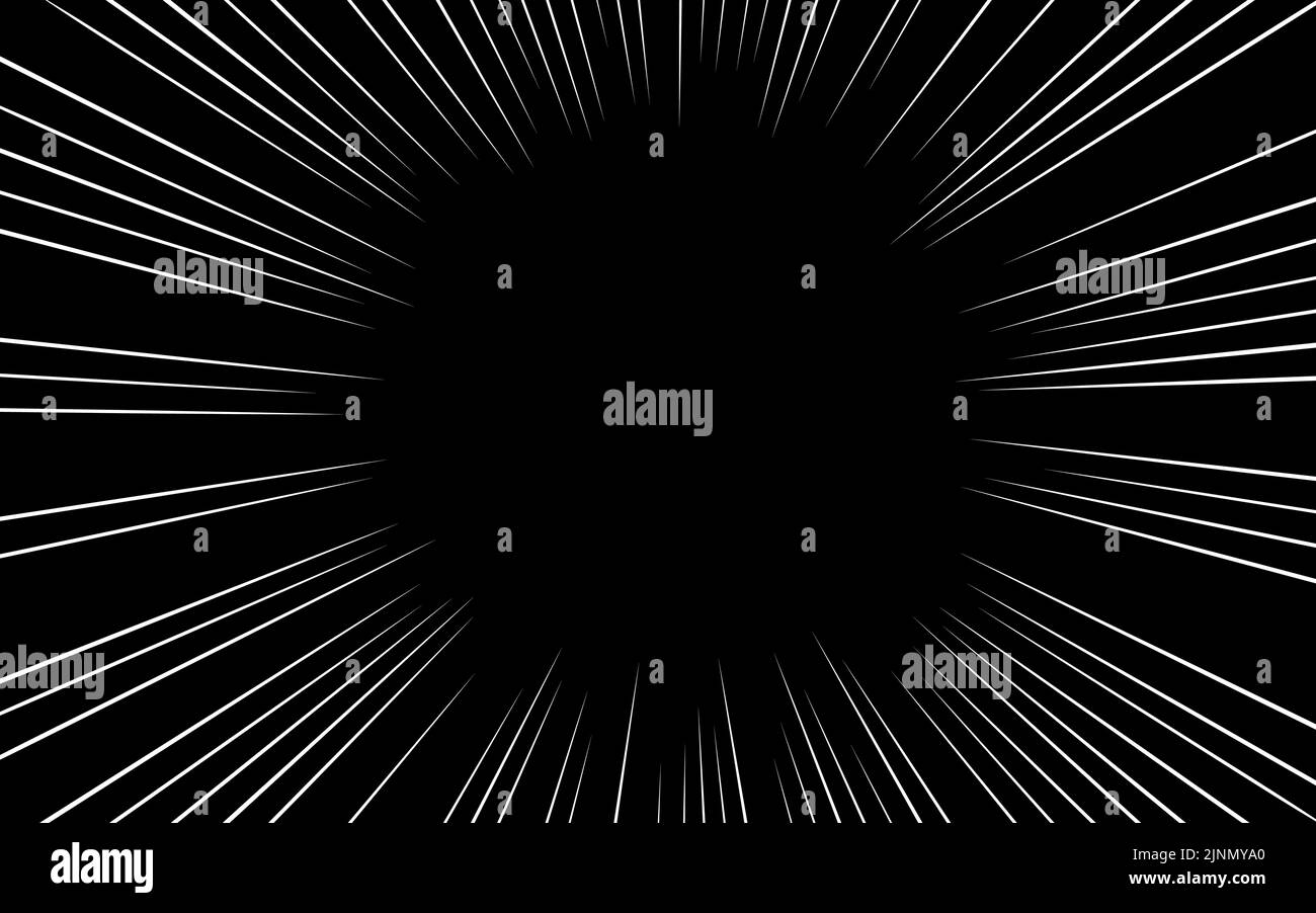 White concentration line on black background (effect line Stock Vector ...