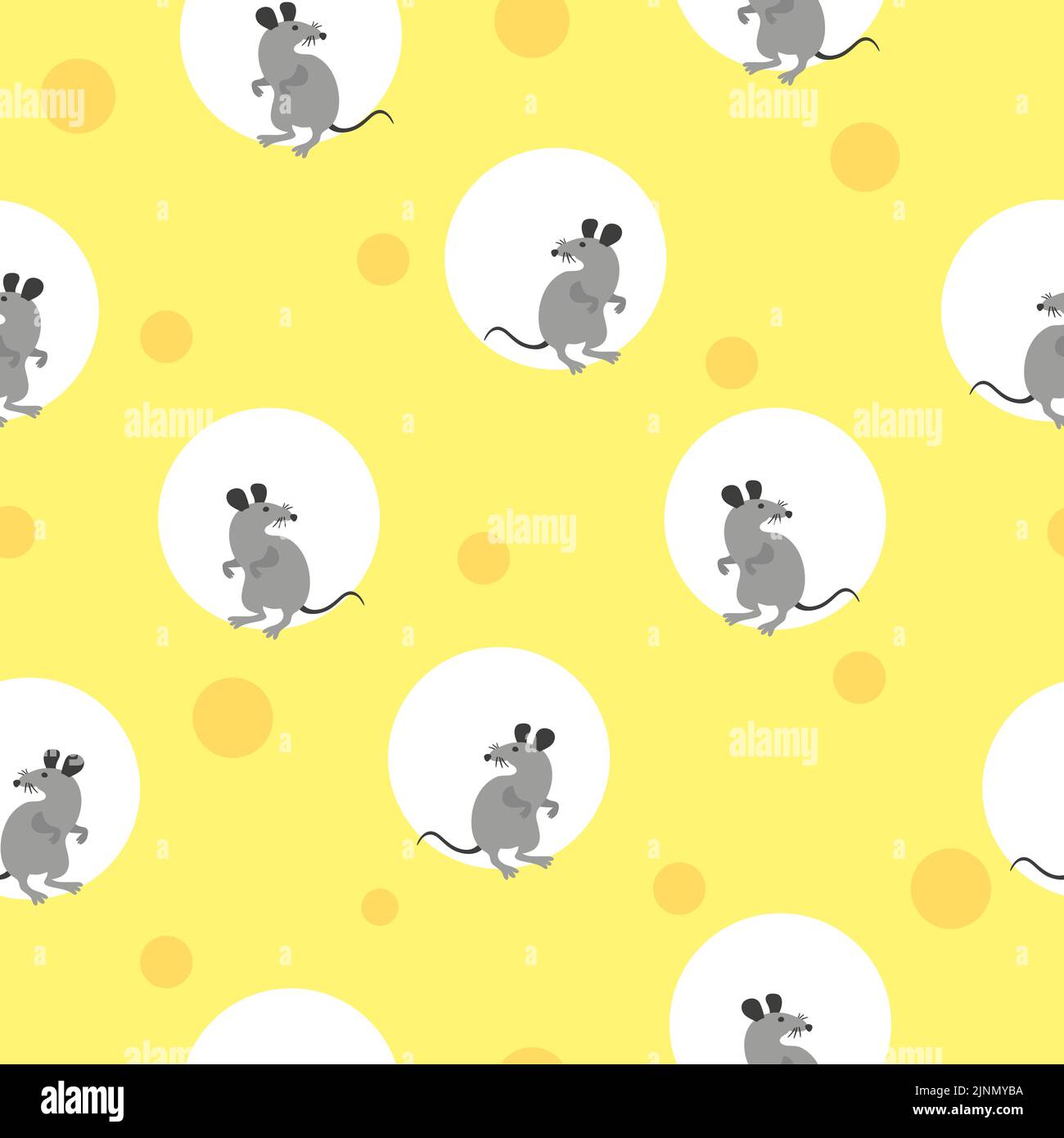 Seamless cheese pattern with cute rats. Vector background with mice ...
