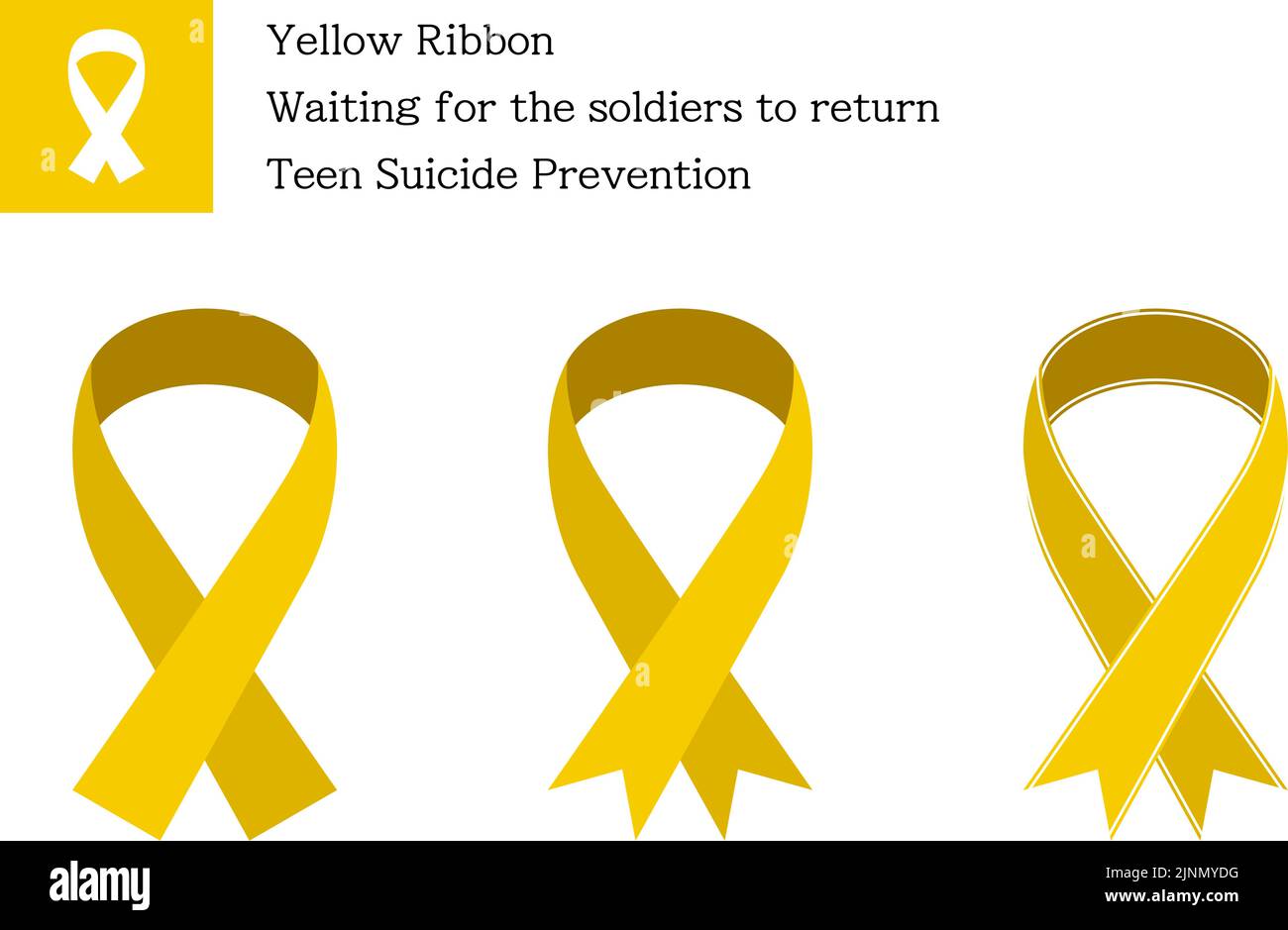 Set of yellow ribbons, 3 patterns Stock Vector Image & Art - Alamy