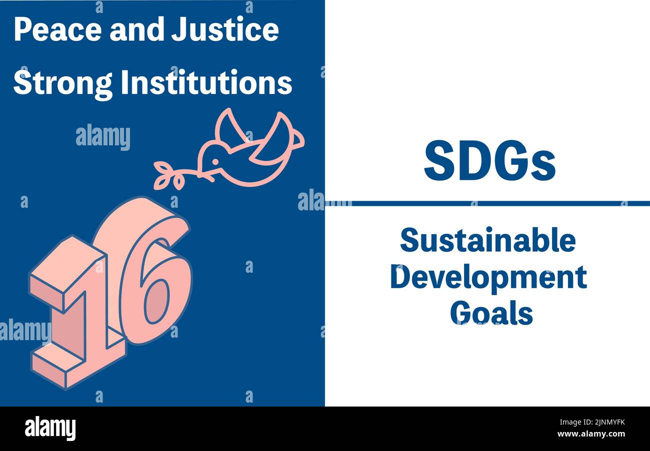 Sdgs Goal 16 Peace Justice And Strong Institutions Stock Vector Image