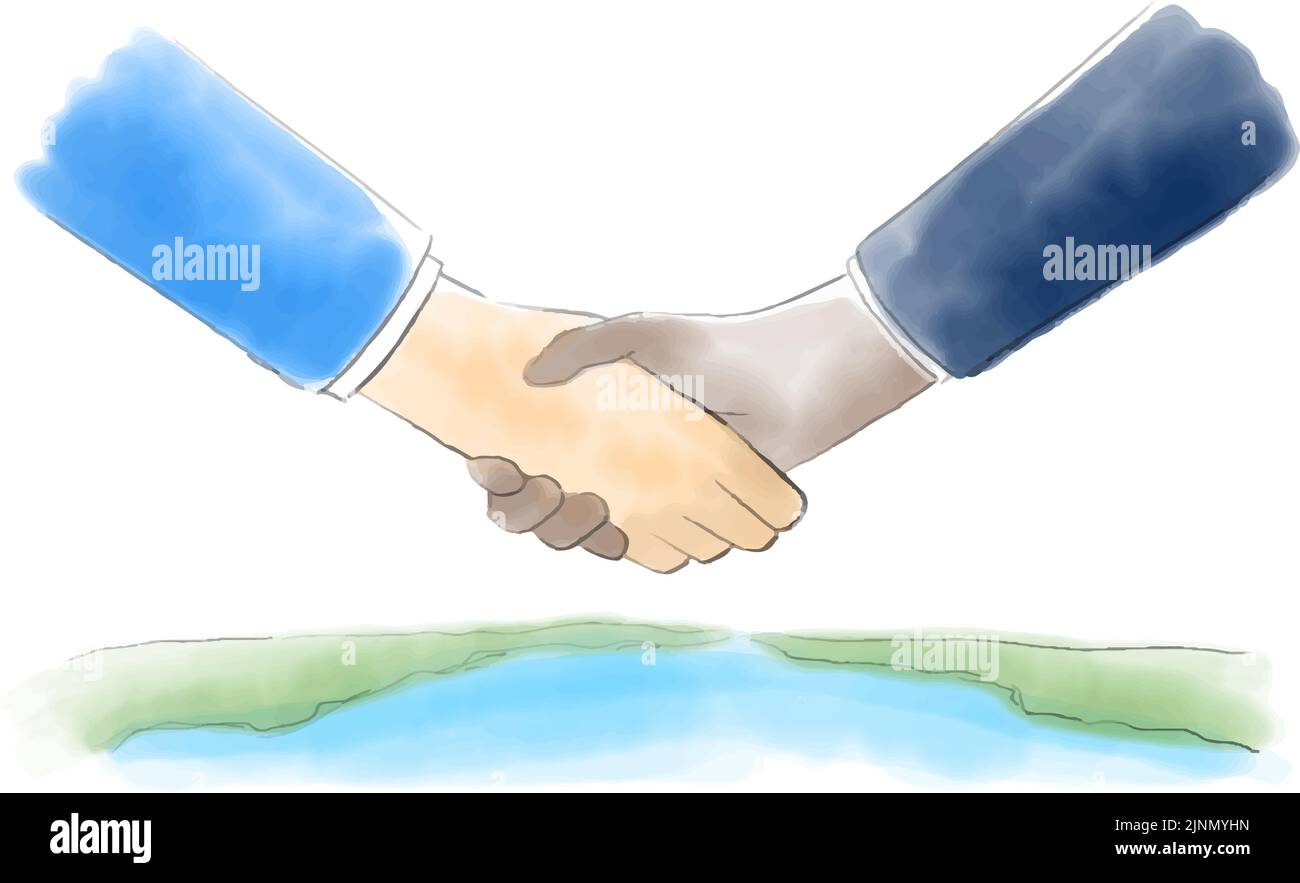 Asian handshake partnership Stock Vector Images - Alamy