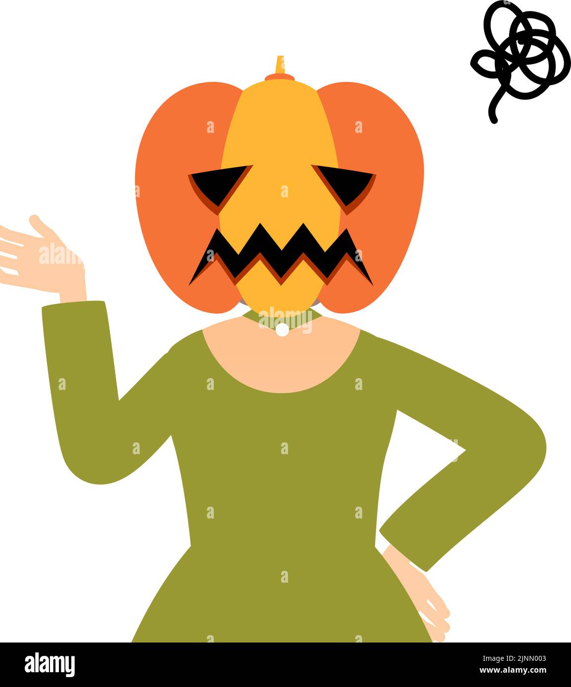 Halloween costume, a girl in a pumpkin ghost costume poses with her ...