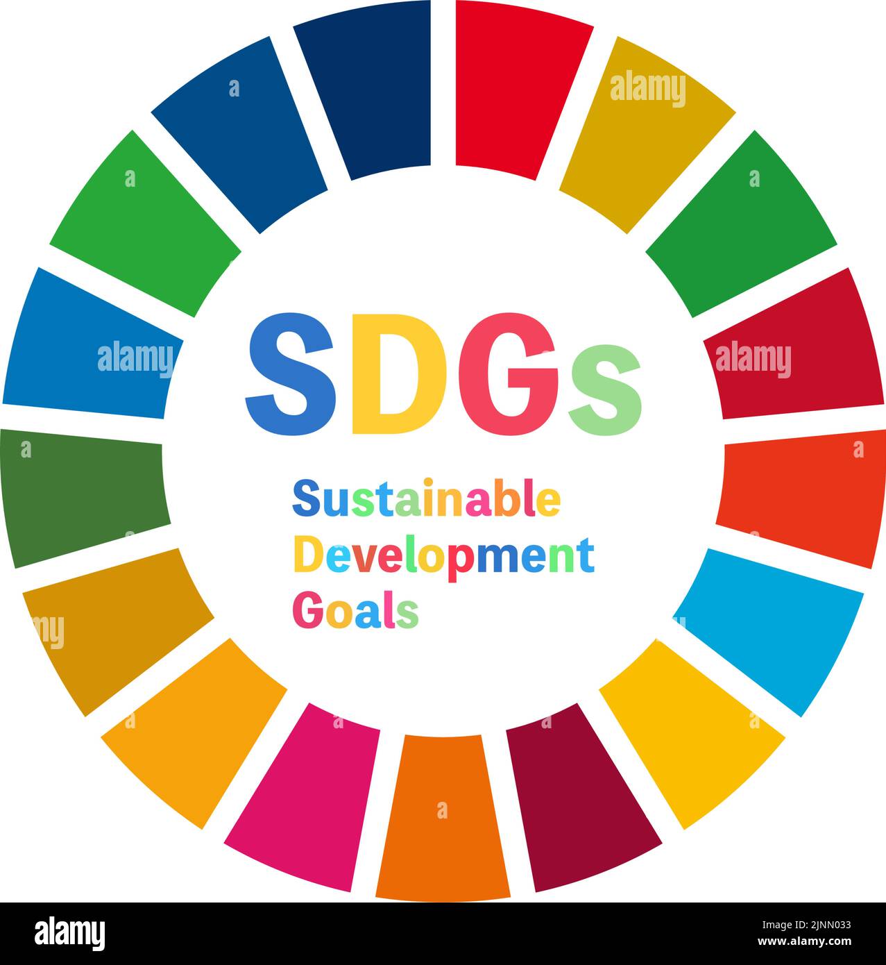 Circles and letters in the image colors of the SDGs Stock Vector Image ...