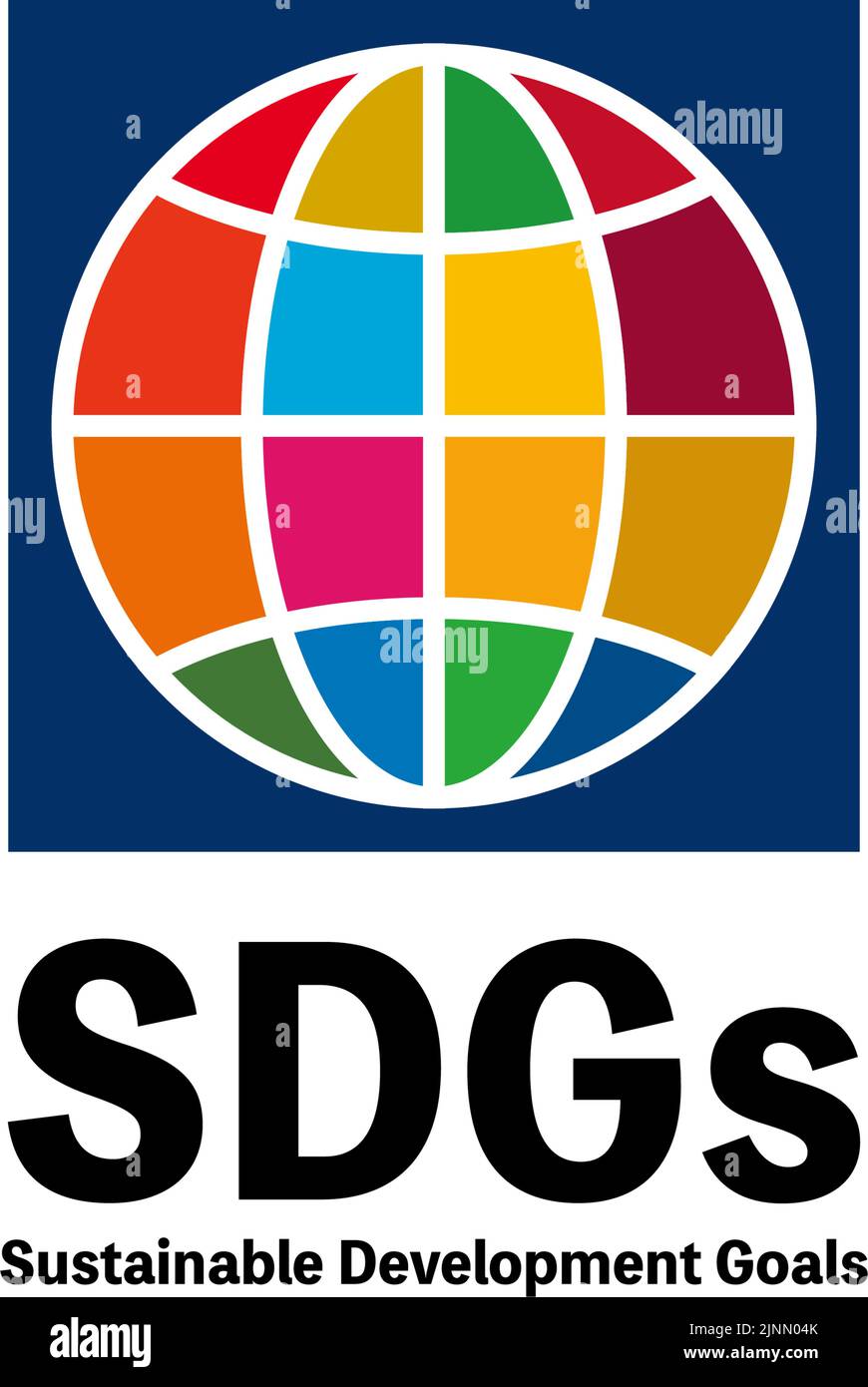 Earth icon, logo with prescribed colors for SDGs and 17 goals Stock ...
