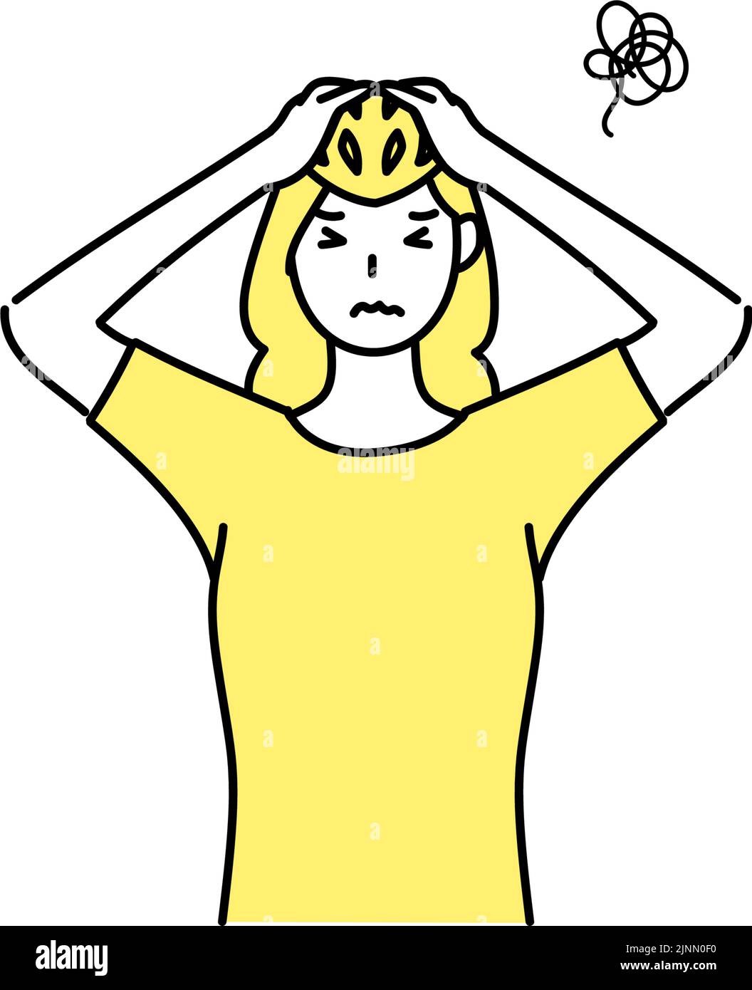 Line drawing of a female skater in trouble with her head in her hands ...