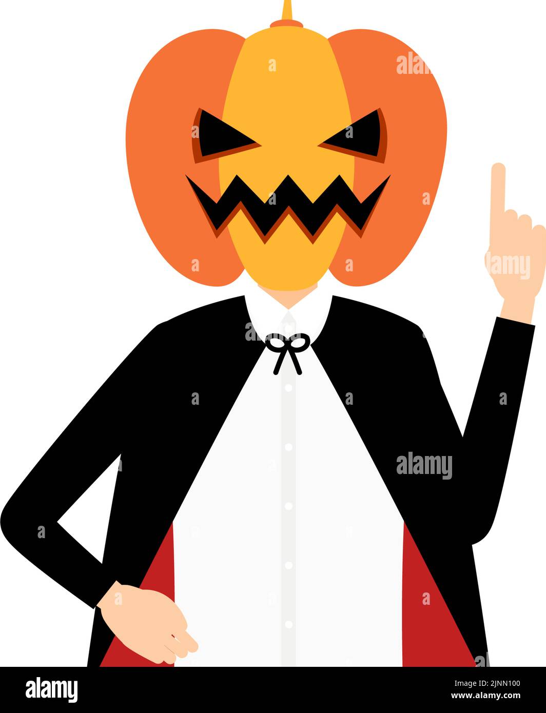 Halloween costume, pose of a boy in pumpkin ghost costume pointing ...