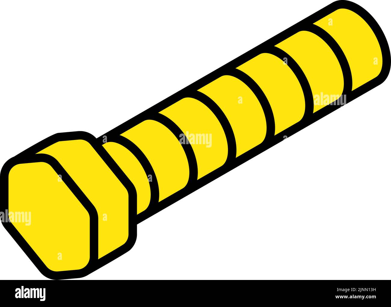 Yellow simple bolt isometrics icon, skeletal parts Stock Vector Image ...