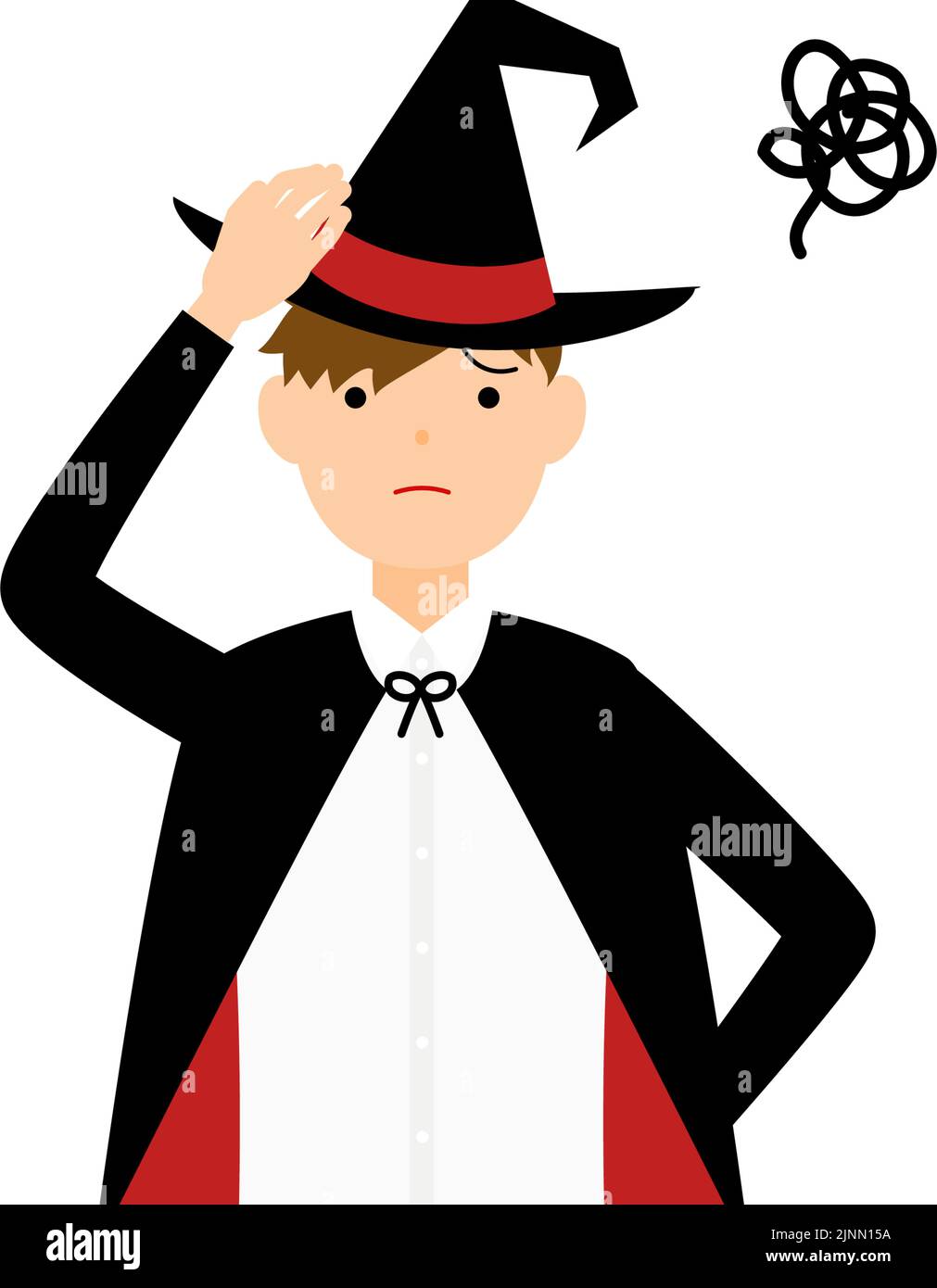 Halloween Costume, Pose of a boy in wizard costume with his hands on ...