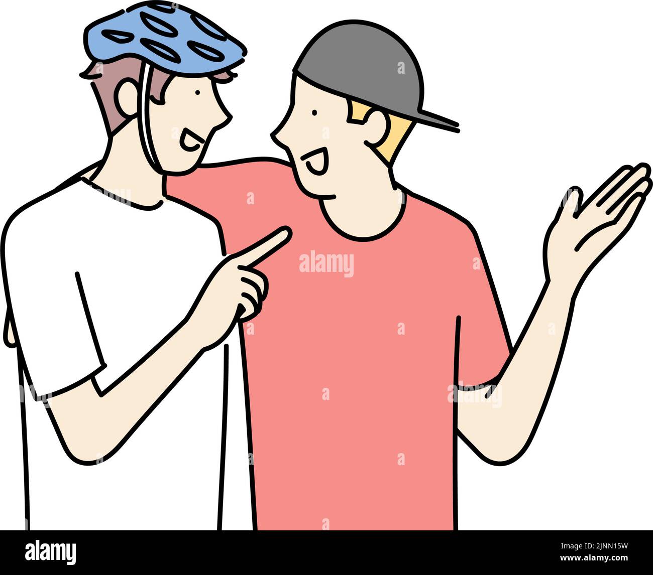 Two male friends talking close Stock Vector Images - Alamy