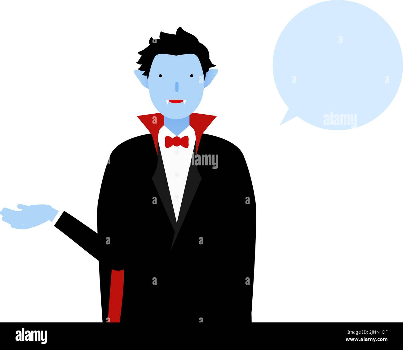 Halloween costume, pose of a man dressed as a vampire talking with his ...