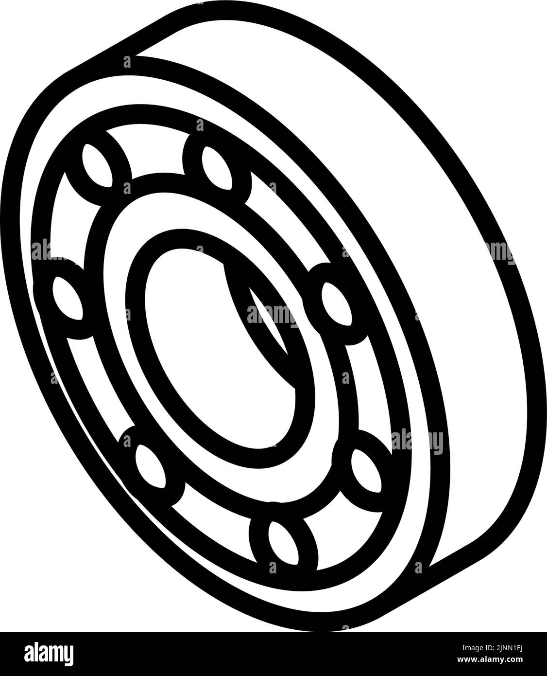 Simple black and white bearing isometrics icon, skateboard parts Stock ...