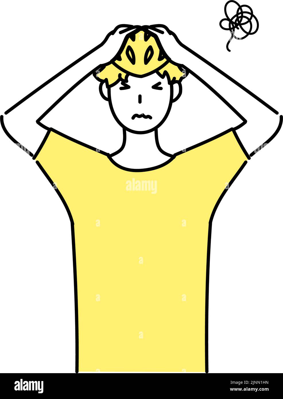 Line drawing of a male skater in trouble with his head in his hands ...