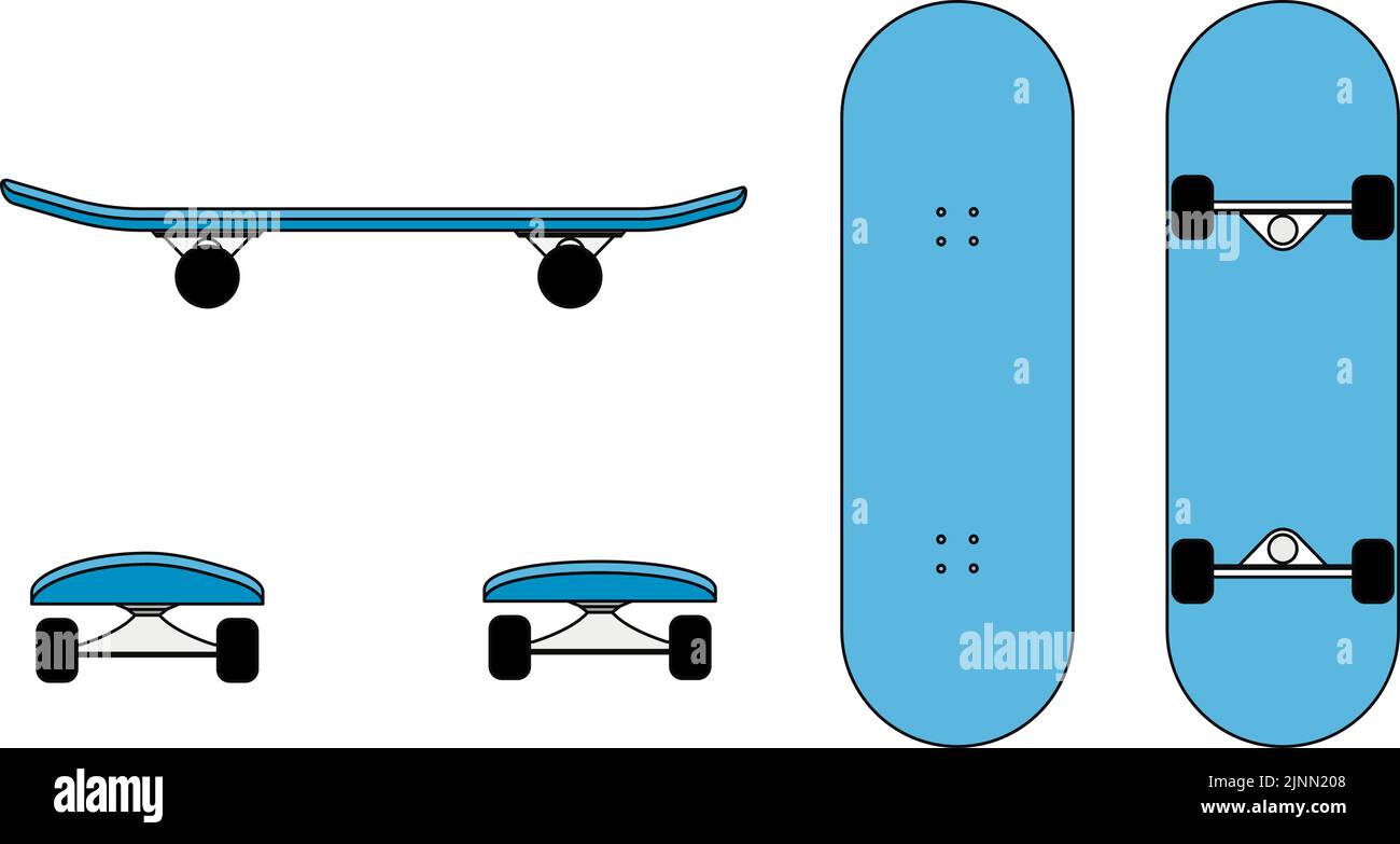 Skateboards from the front, back, front and side Stock Vector Image ...