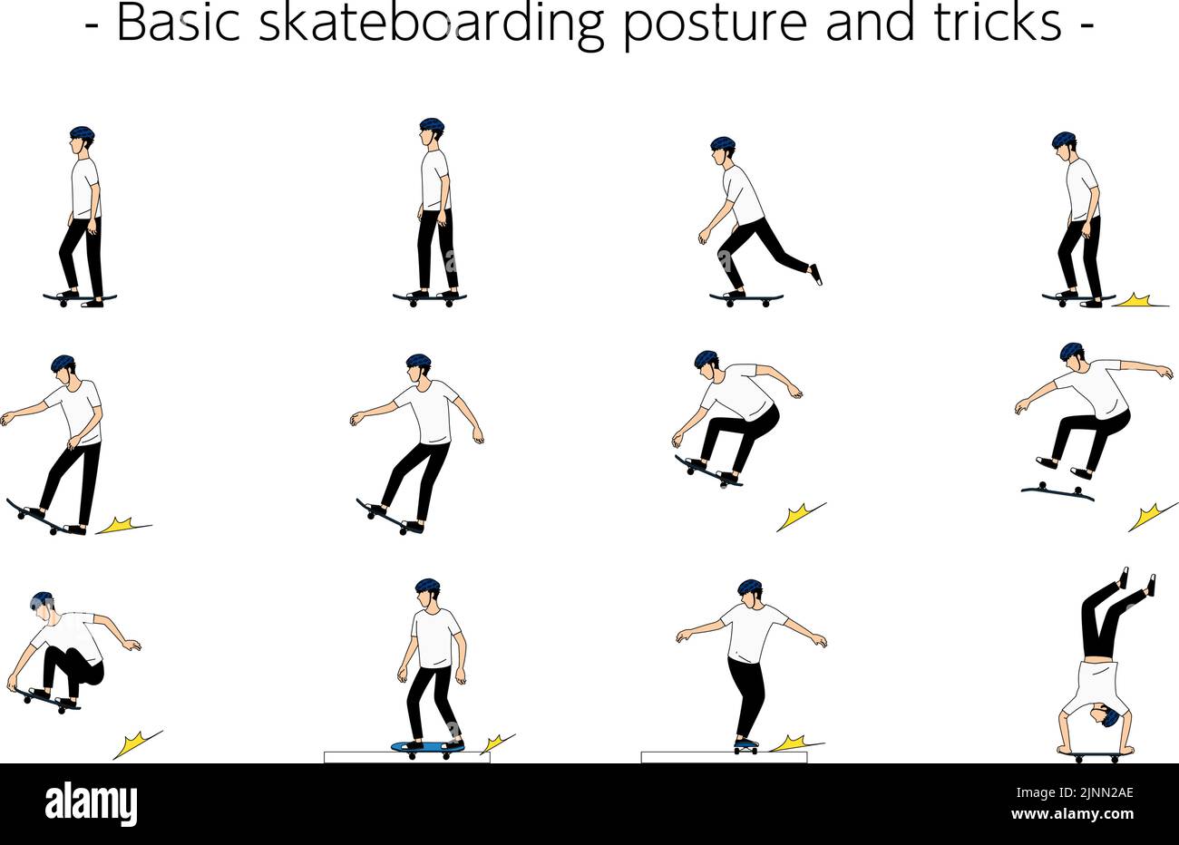 Basic skateboarding stances and tricks Stock Vector Image & Art - Alamy