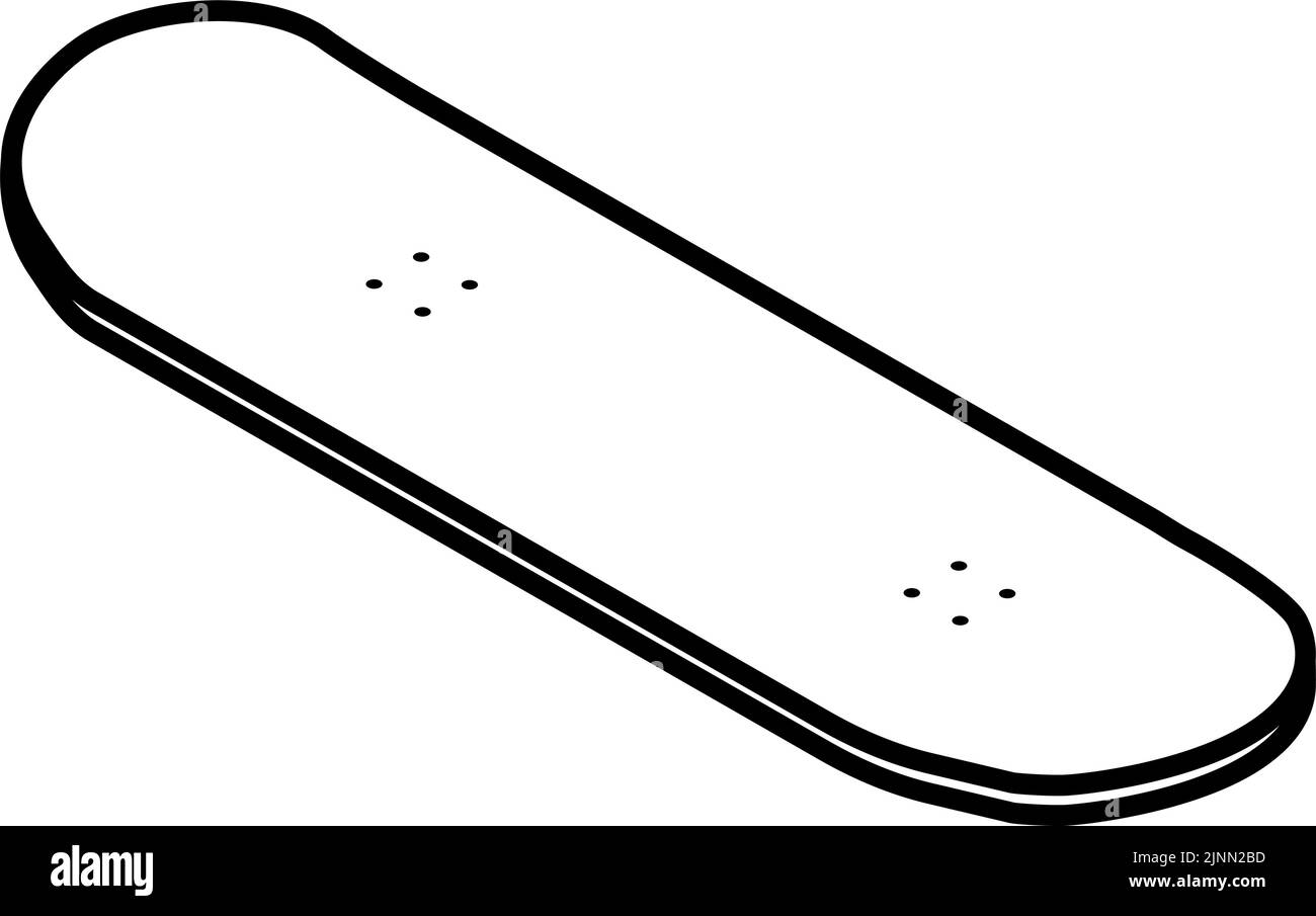 Simple black and white deck isometrics icons, skateboard parts Stock ...