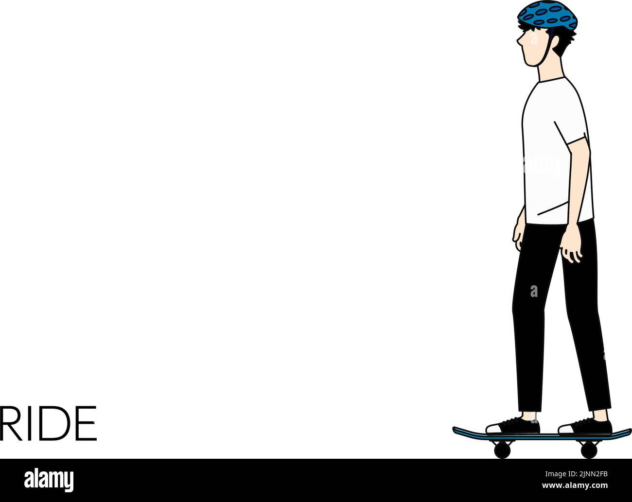 Basic skateboarding pose, man riding a skateboard Stock Vector Image ...