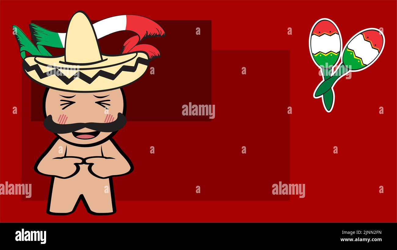 funny mexican character cartoon background. mexican hat vector format ...