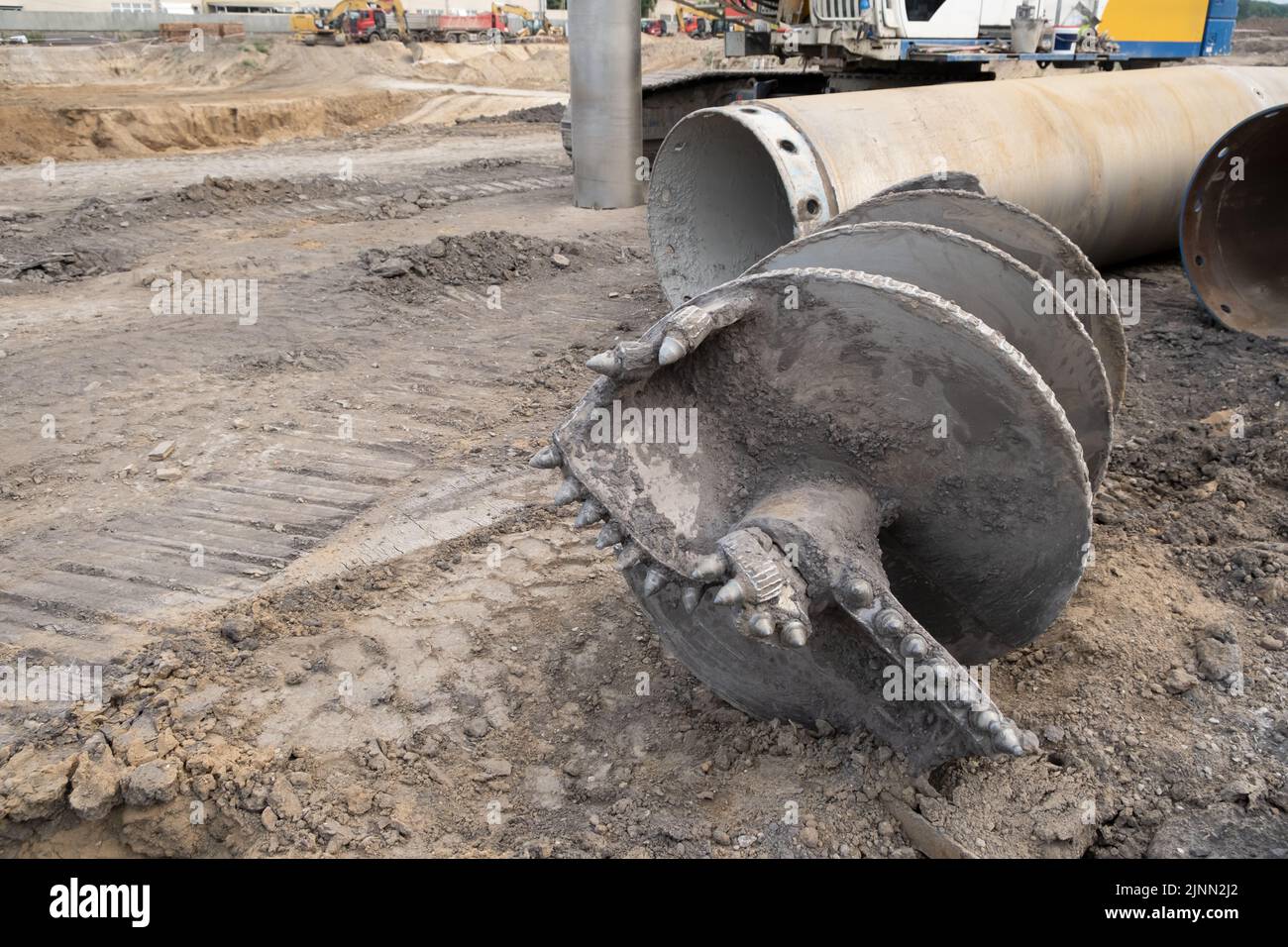 Large drill boer bit of Land Hardy Earth Drilling Machine on Building ...