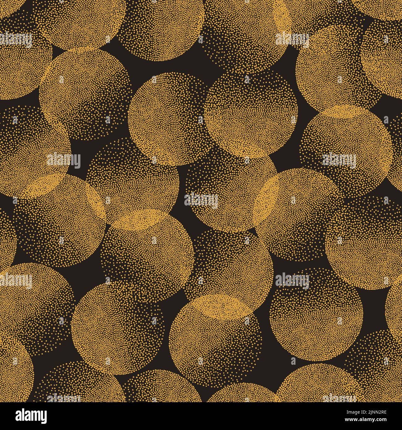 Abstract seamless pattern with golden circles. Hand drawn bubbles ...