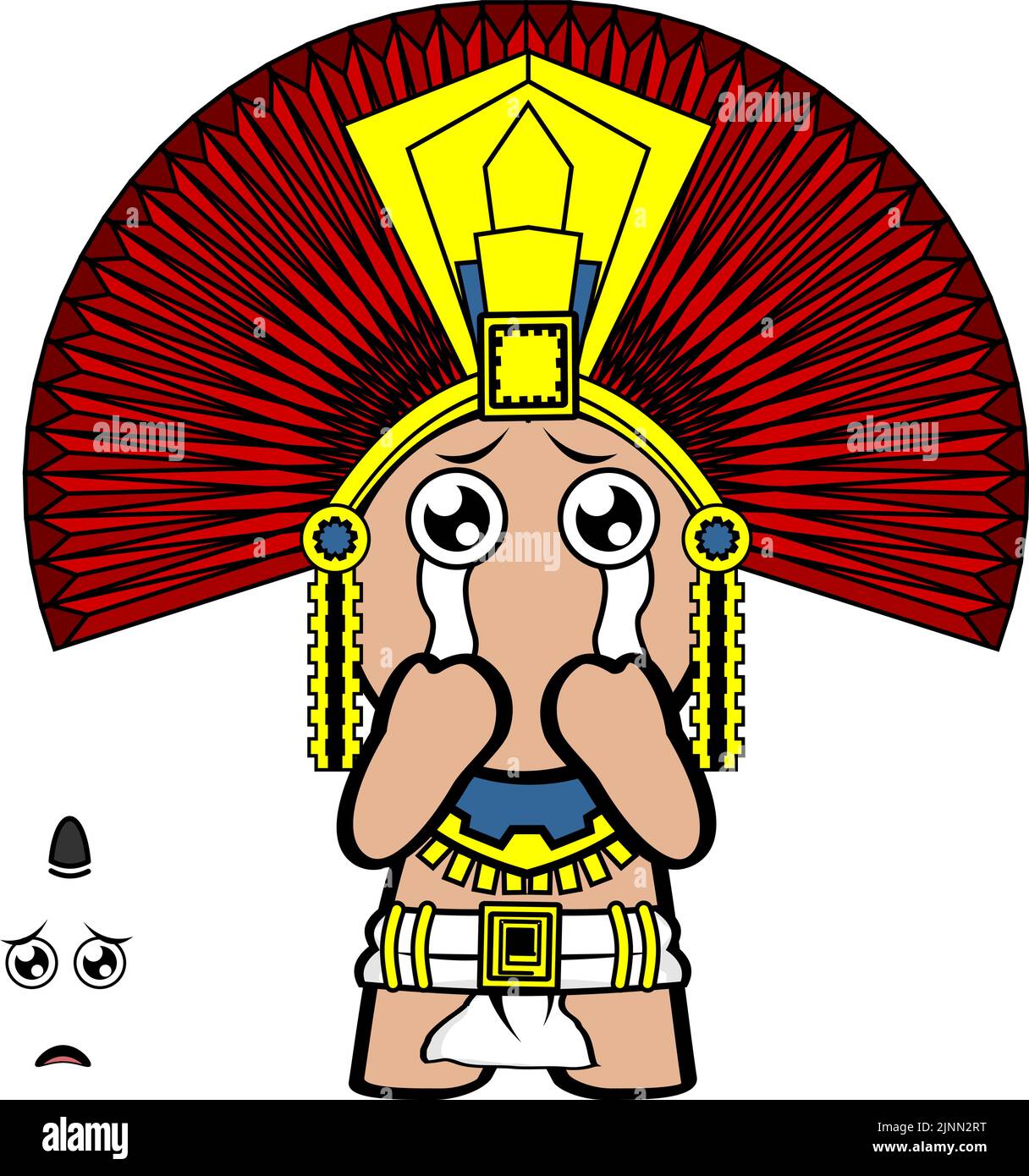 funny aztec kid mexican god cartoon set in vector format Stock Vector ...