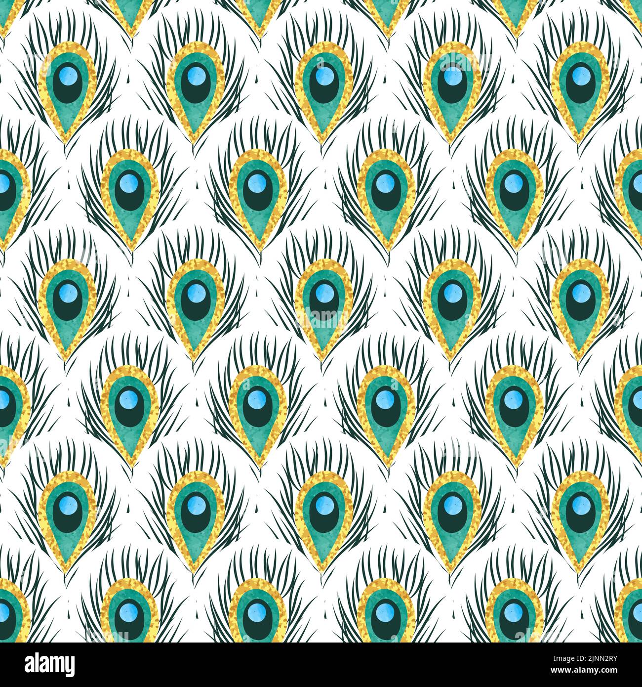 Seamless peacock feathers pattern. Vector background Stock Vector Image ...