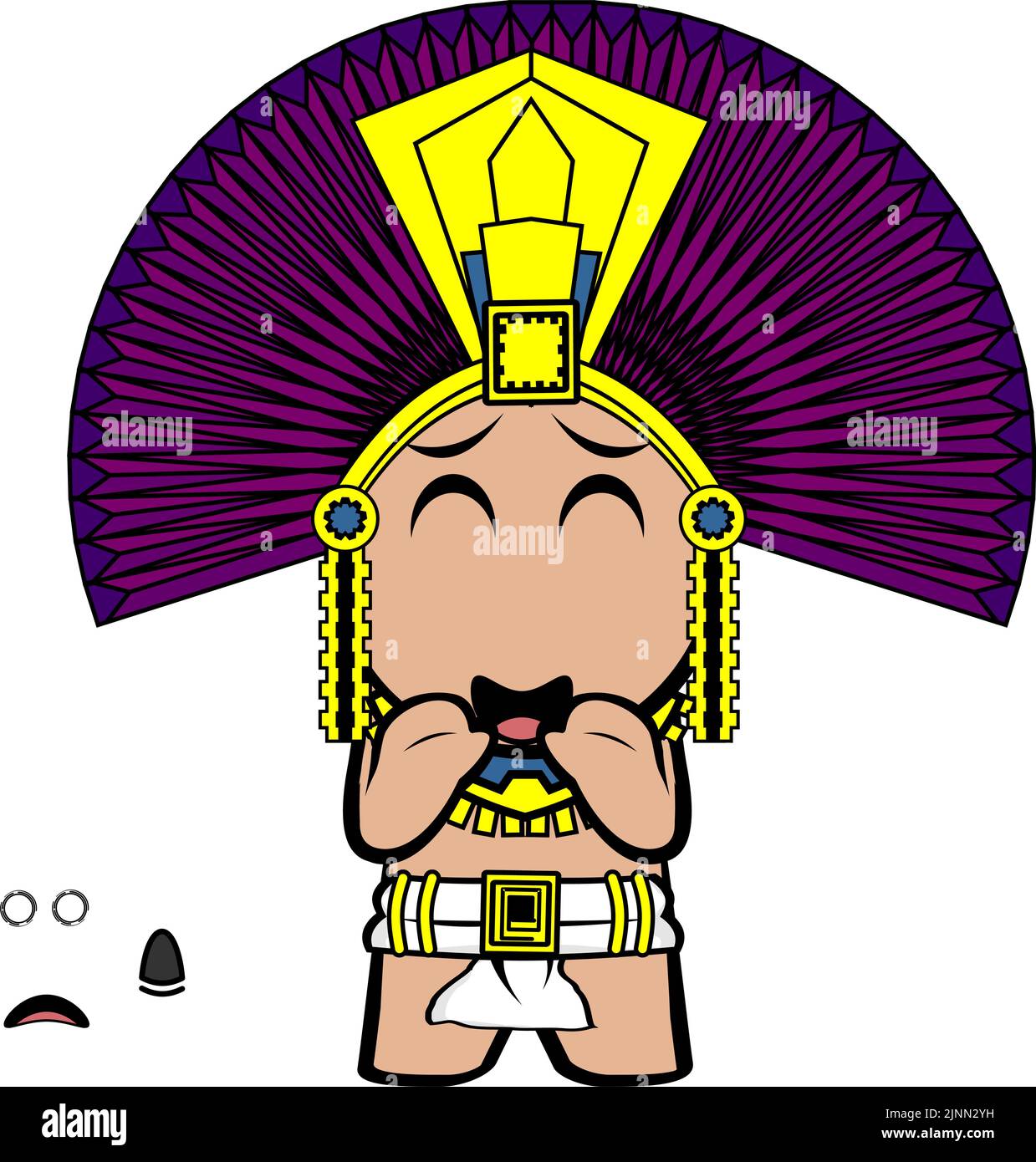 funny aztec kid mexican god cartoon set in vector format Stock Vector ...