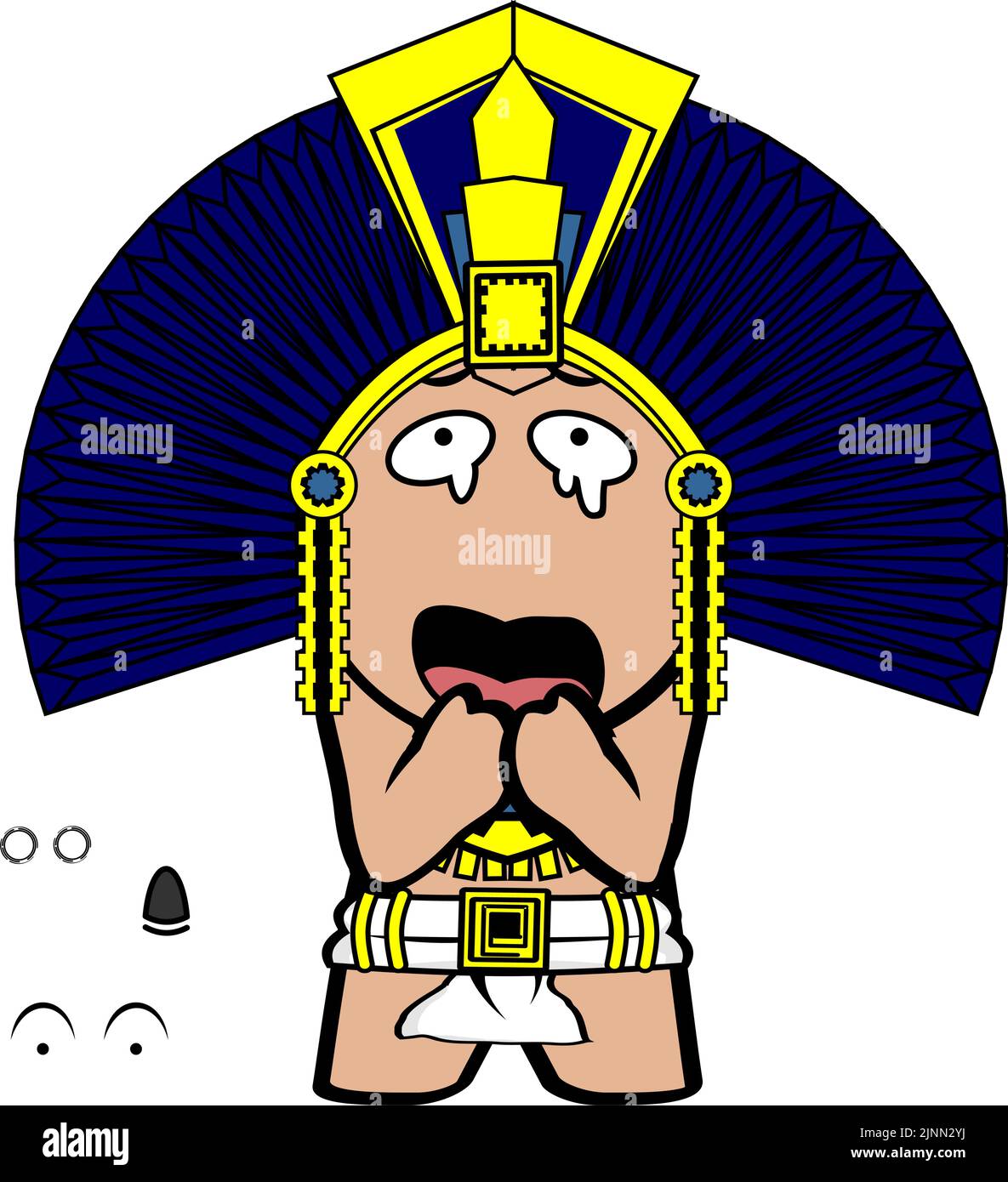 funny aztec kid mexican god cartoon set in vector format Stock Vector ...