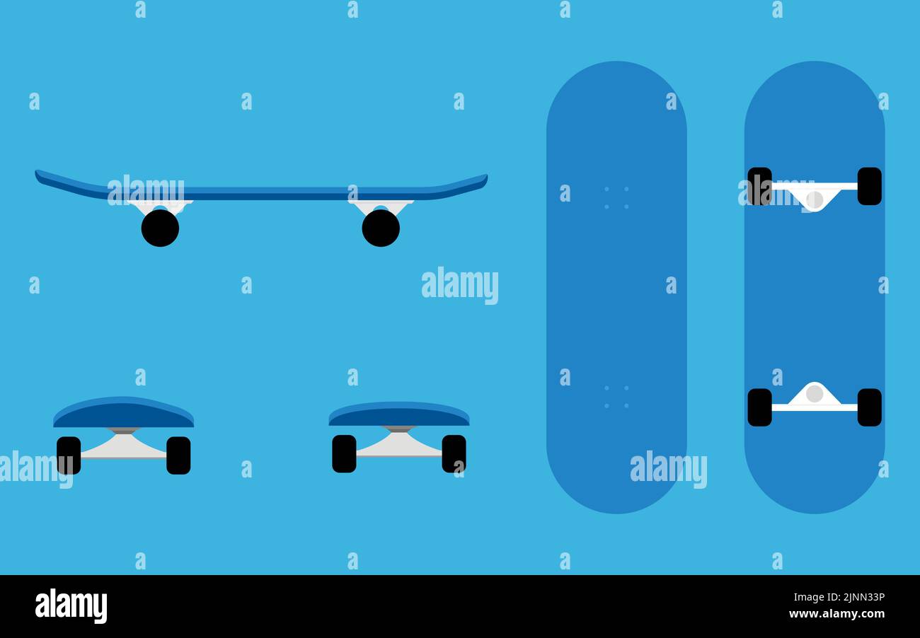 Skateboards From The Front Back Front And Side Stock Vector Image And Art Alamy
