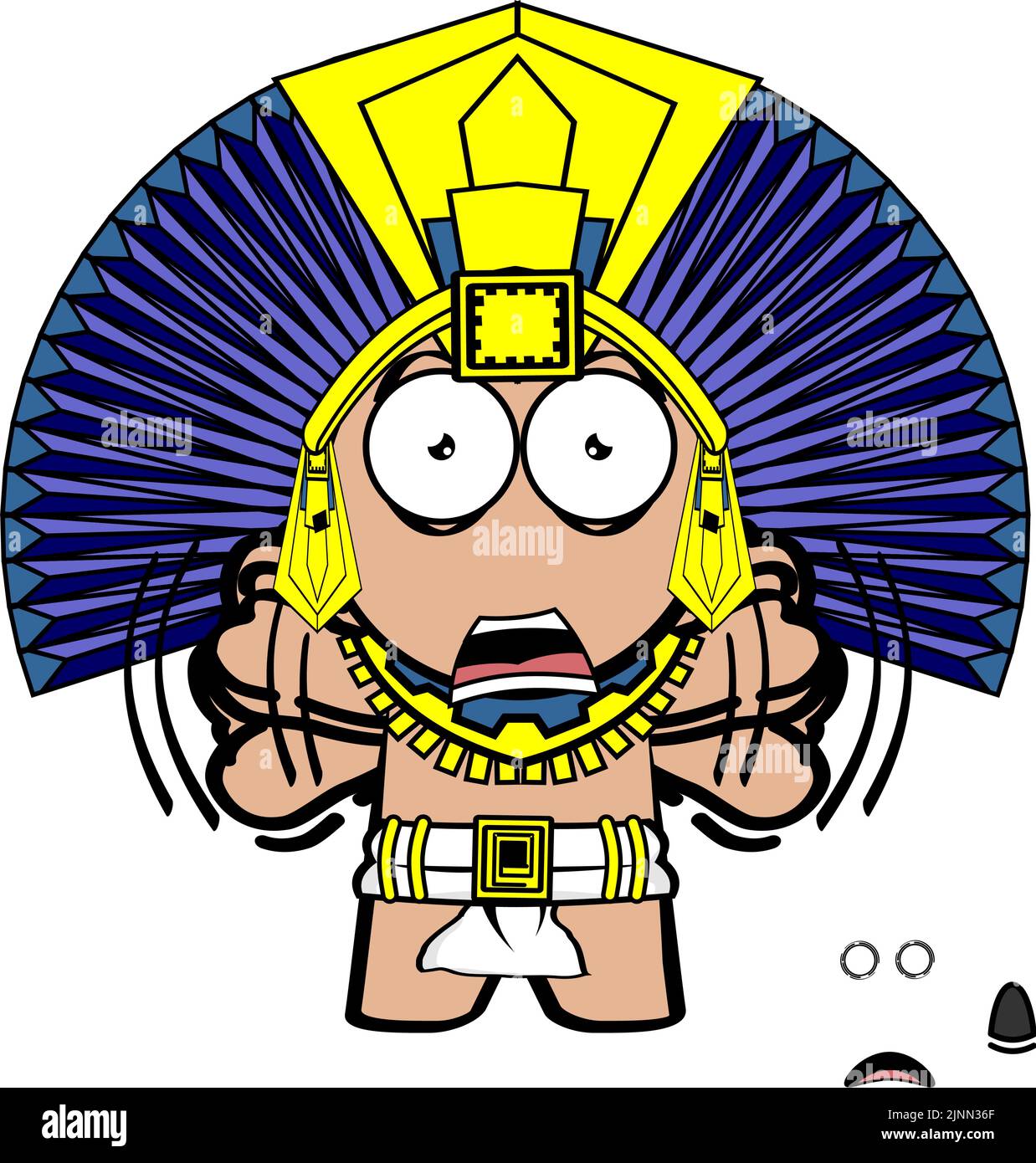 funny aztec kid mexican god cartoon set in vector format Stock Vector ...