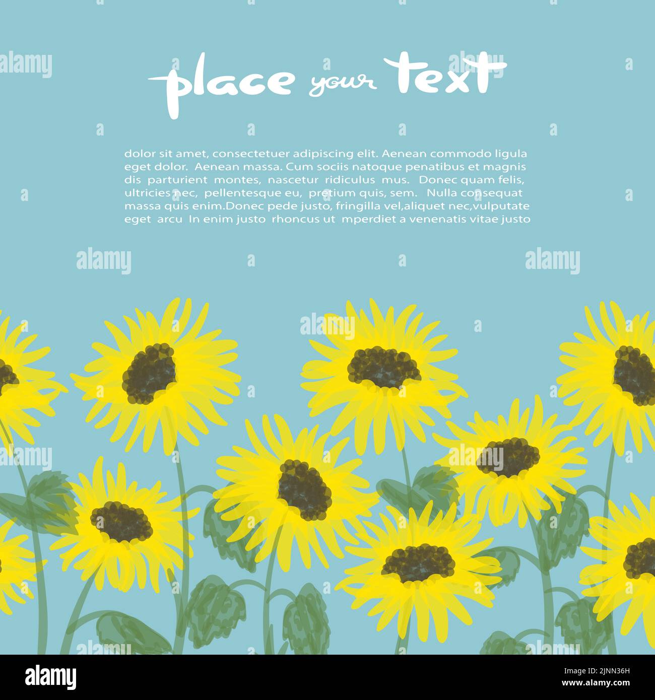 Sunflower border drawing Stock Vector Images - Alamy