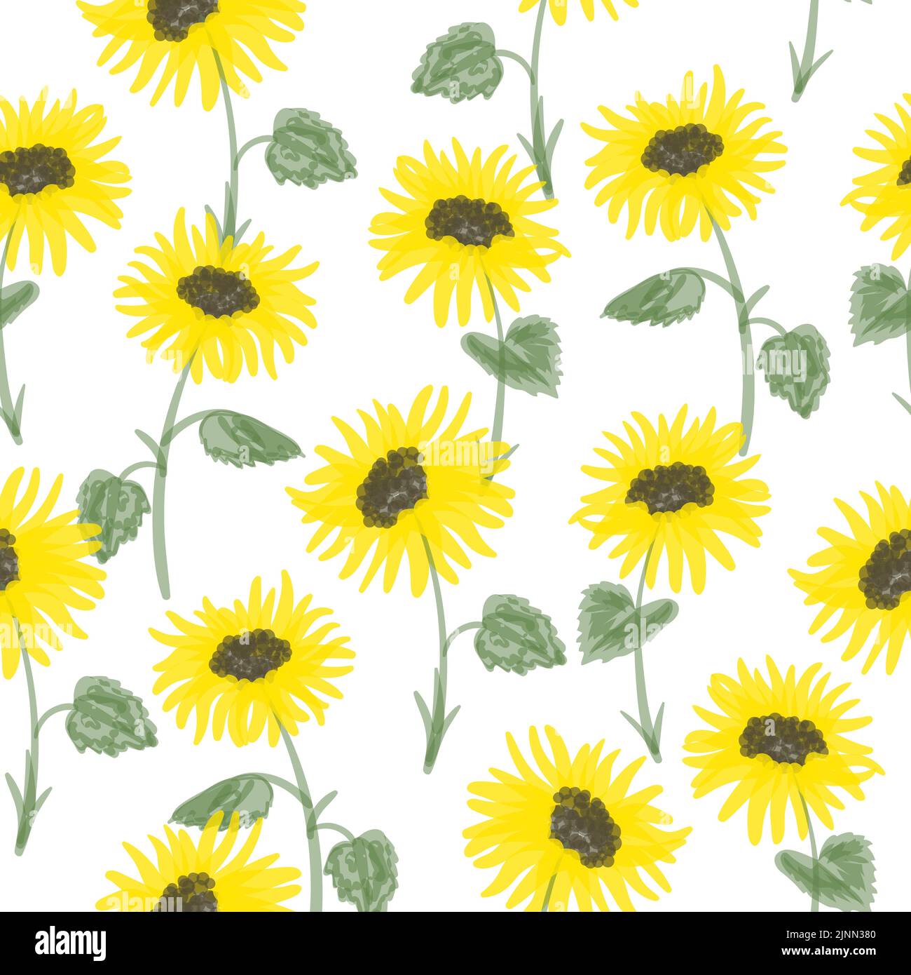 Doodle sunflower hi-res stock photography and images - Alamy