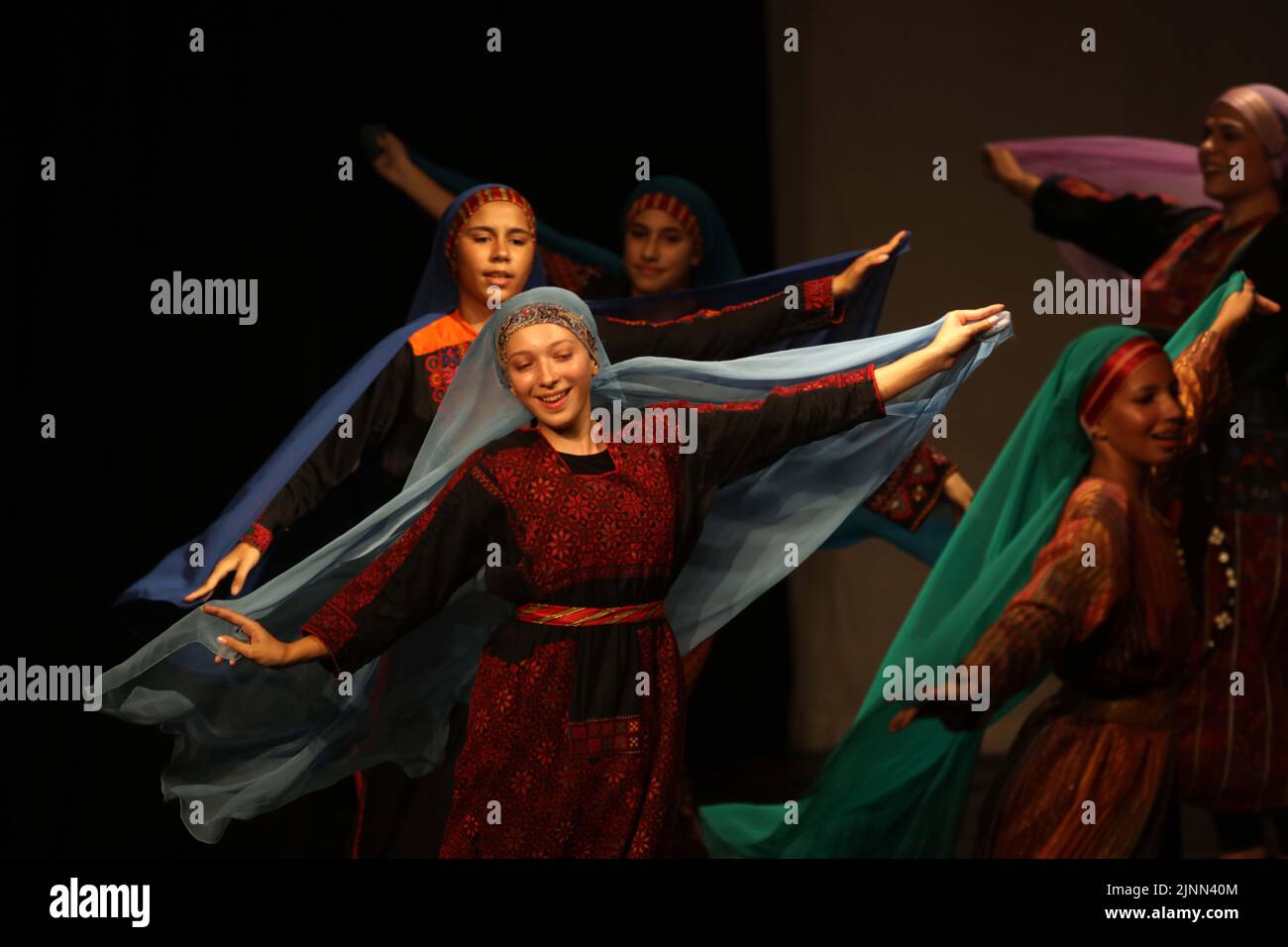 Amman, Jordan. 12th Aug, 2022. Dancers perform the traditional dance ...