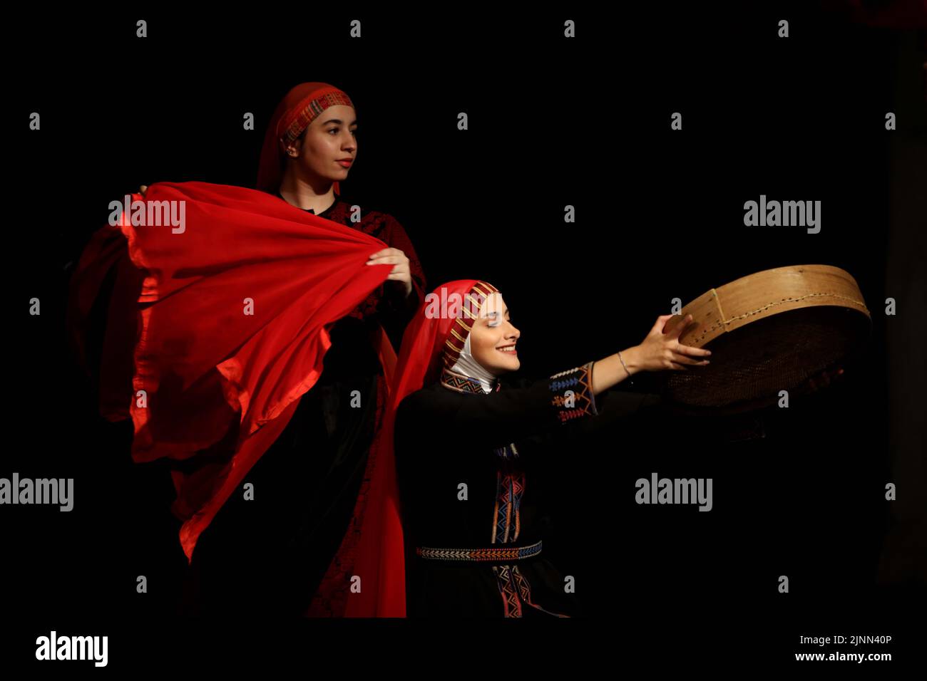 Amman, Jordan. 12th Aug, 2022. Dancers perform the traditional dance ...