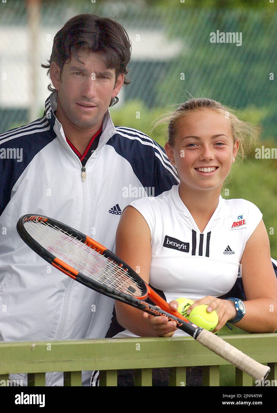 14 YEAR OLD TENNIS PLAYER JADE CURTIS AND DAD JASON SPENCE. PIC MIKE ...