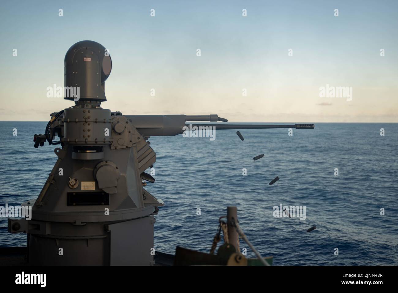 220810-N-DW158-1058 PHILIPPINE SEA (Aug. 10, 2022) A MK 38 25mm machine ...