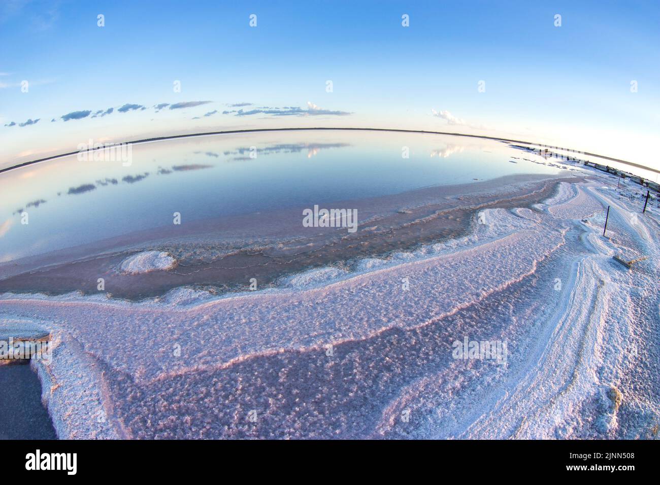 Salt lagoon,Dunaliella salina coloration, La Pampa, Argentina Stock ...