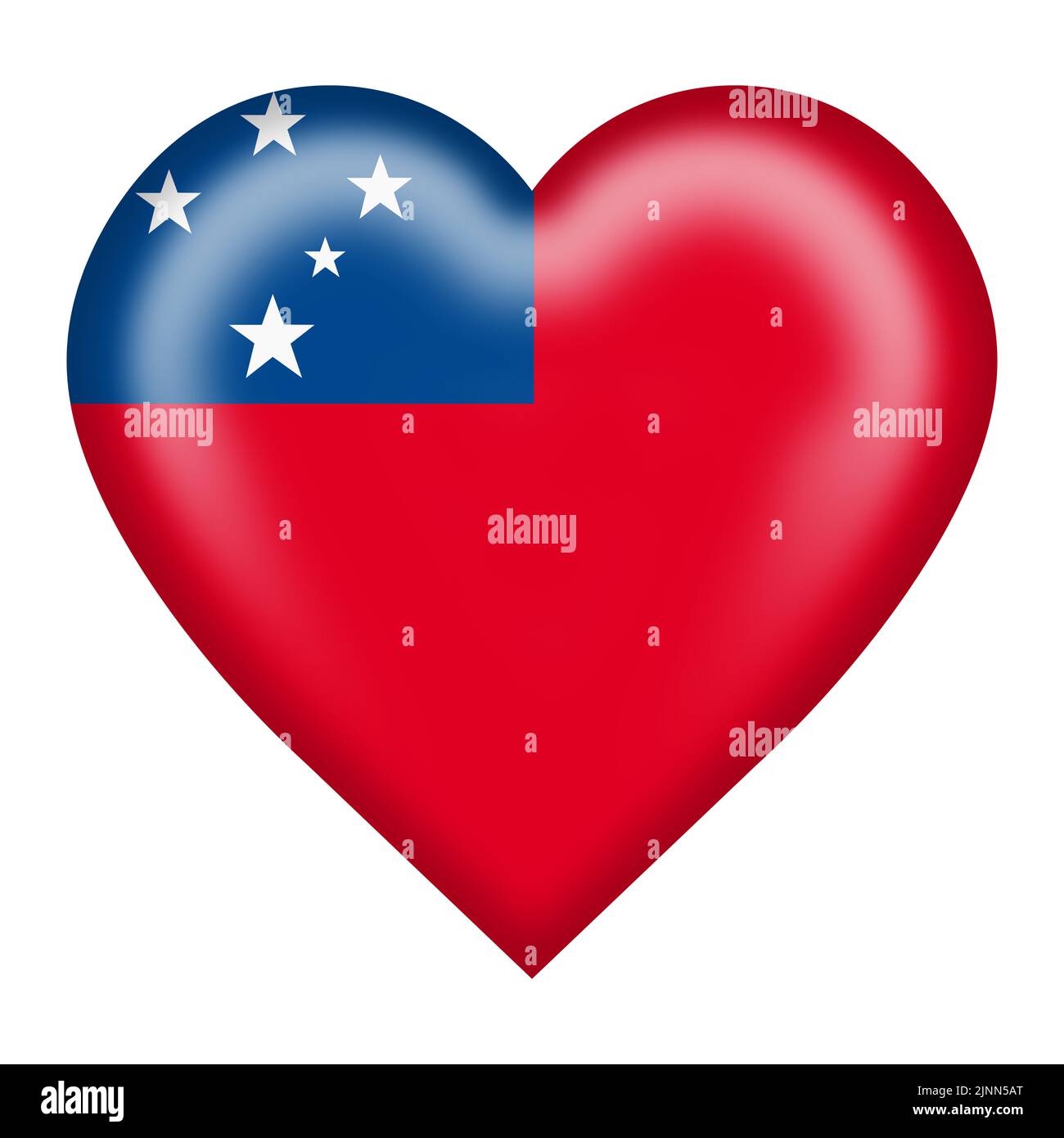 Western Samoa flag heart button 3d illustration isolated with clipping ...