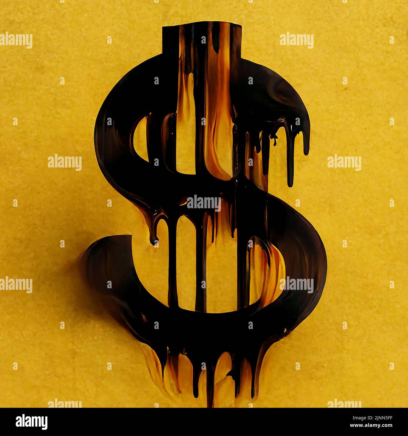 dirty oil dollar sign - 3d render image Stock Photo - Alamy