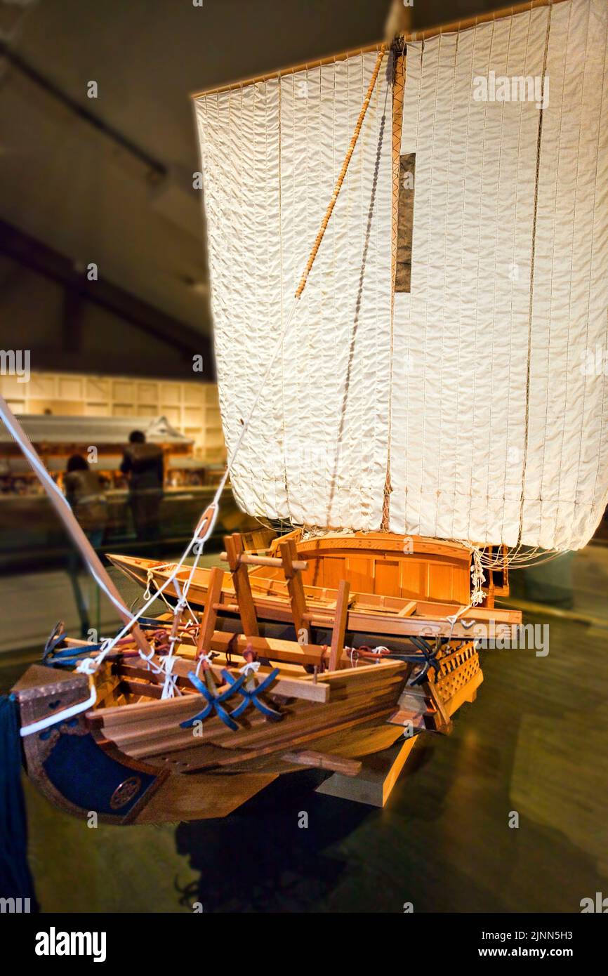 Historic fishing boat model Tokyo Edo Museum Tokyo Japan Stock Photo ...