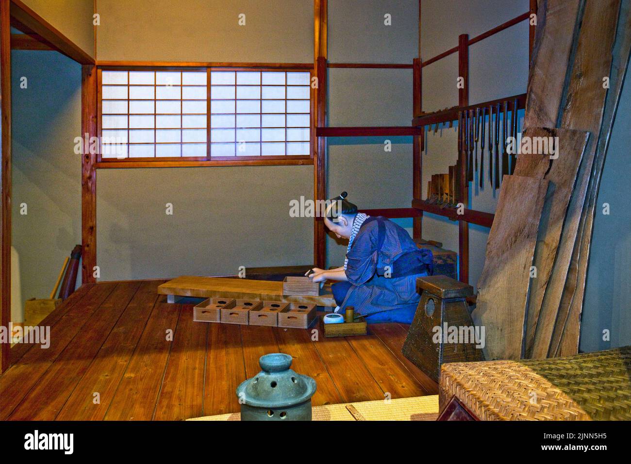 Historic carpenter shop interior Tokyo Edo Museum Tokyo Japan 2 Stock ...