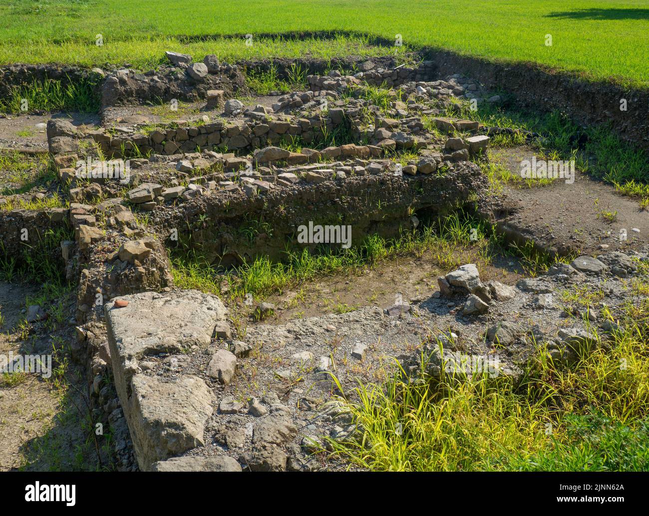 Remains of an old castle. Ancient fortifications made of stone. Museum ...