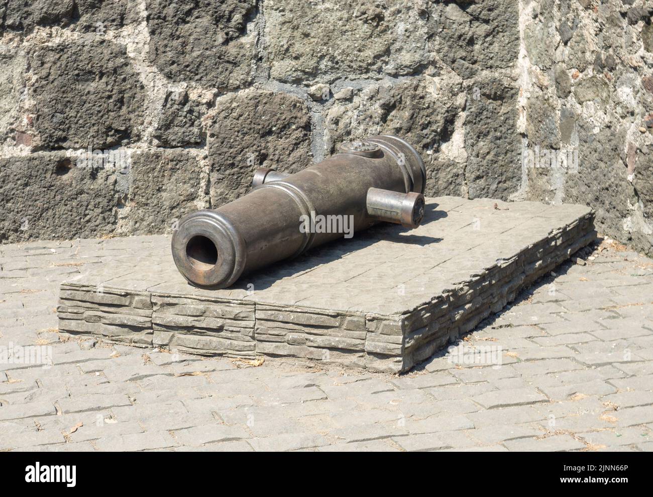 Muzzle of an old cannon. Artillery weapons of the Middle Ages. Foundry ...