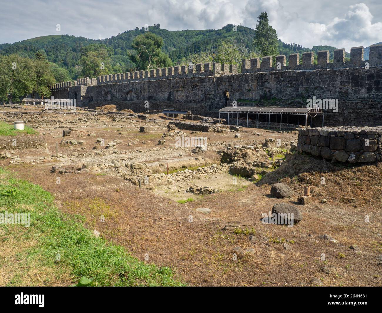 Ruins of an ancient castle. At the archaeological site. Ruined Palace ...