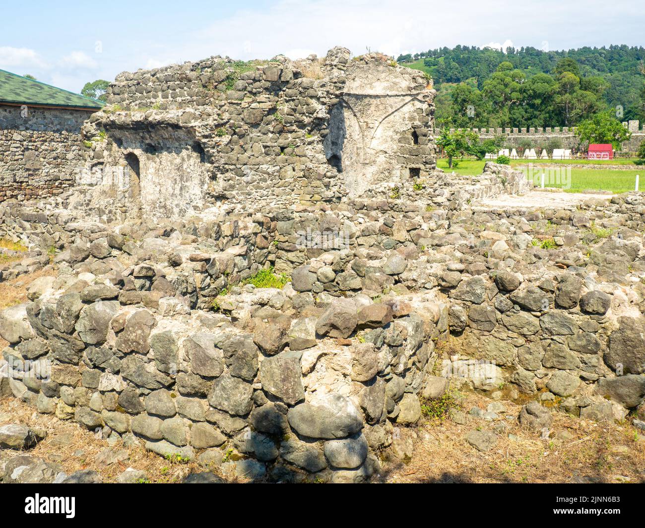 Ruin of an old castle. Remains of civilization. Fortress in Georgia ...