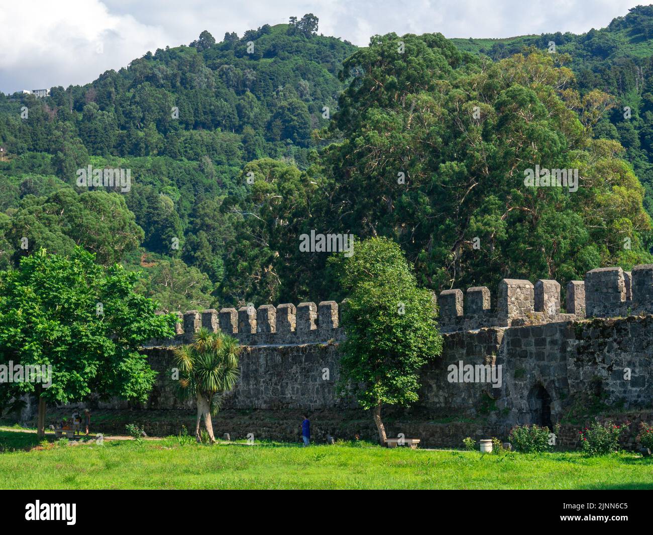 Ruin of an old castle. Remains of civilization. Fortress in Georgia ...